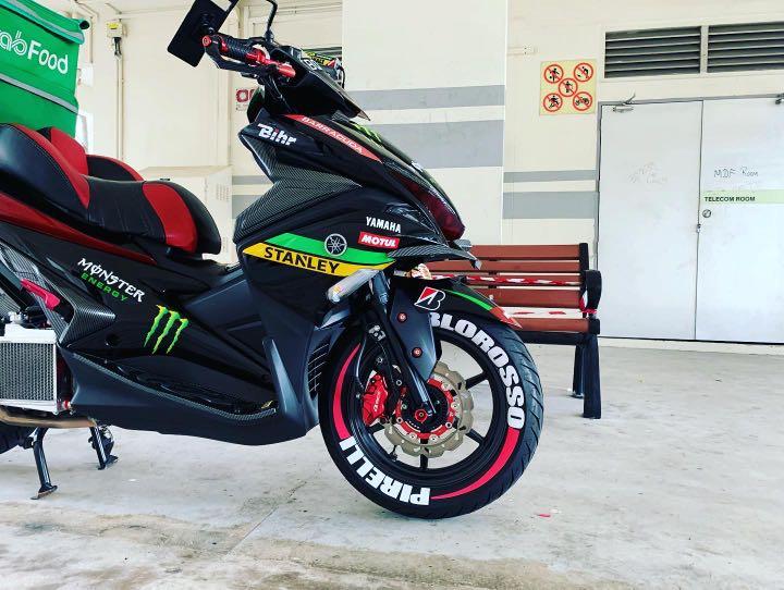 Yamaha aerox Tyre bomb / tyre lettering / tyre tag / tire lettering ...