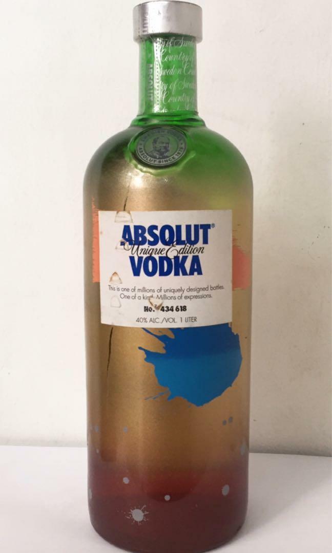 Absolut Vodka (1 litre) Unique Collection - Collector's Edition, Food ...