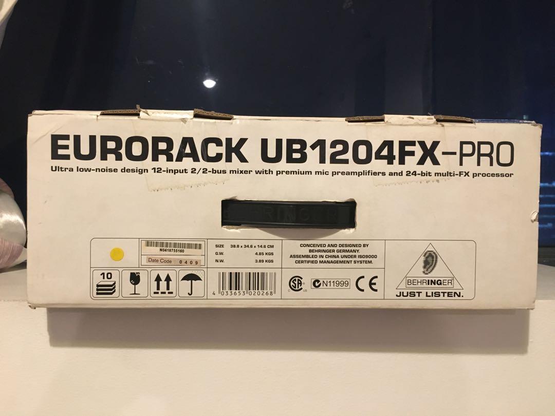 Behringer Eurorack - UB1204FX-Pro 12 Channel Mixer, Audio, Other Audio ...