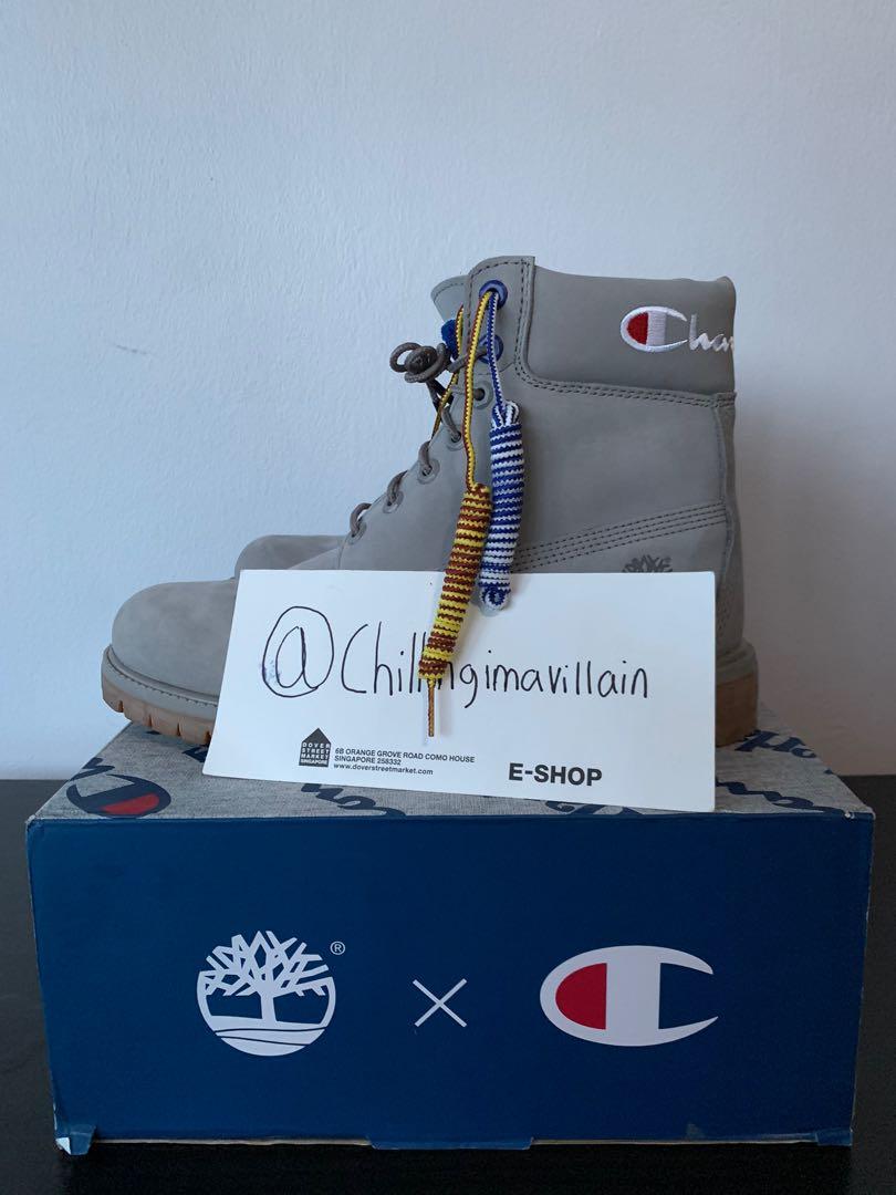 Champion x Timberland Premium 6 Inch Waterproof Boots Grey Nubuck ...