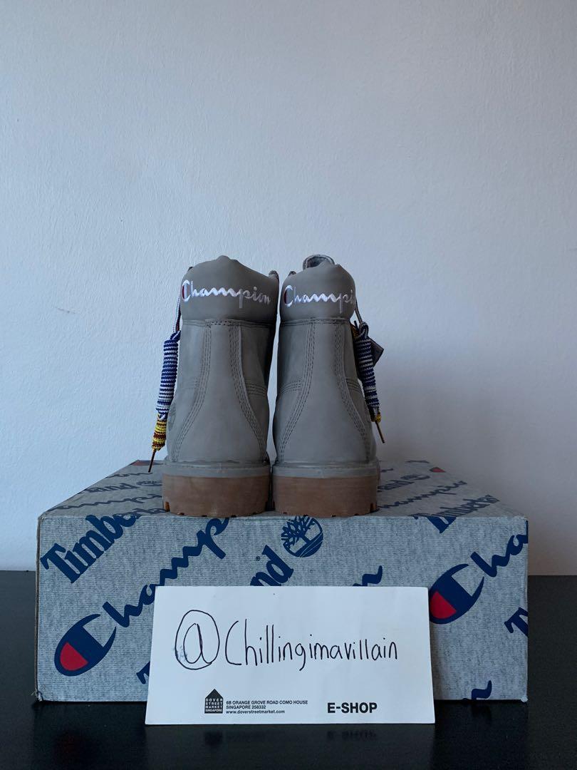 Champion x Timberland Premium 6 Inch Waterproof Boots Grey Nubuck ...