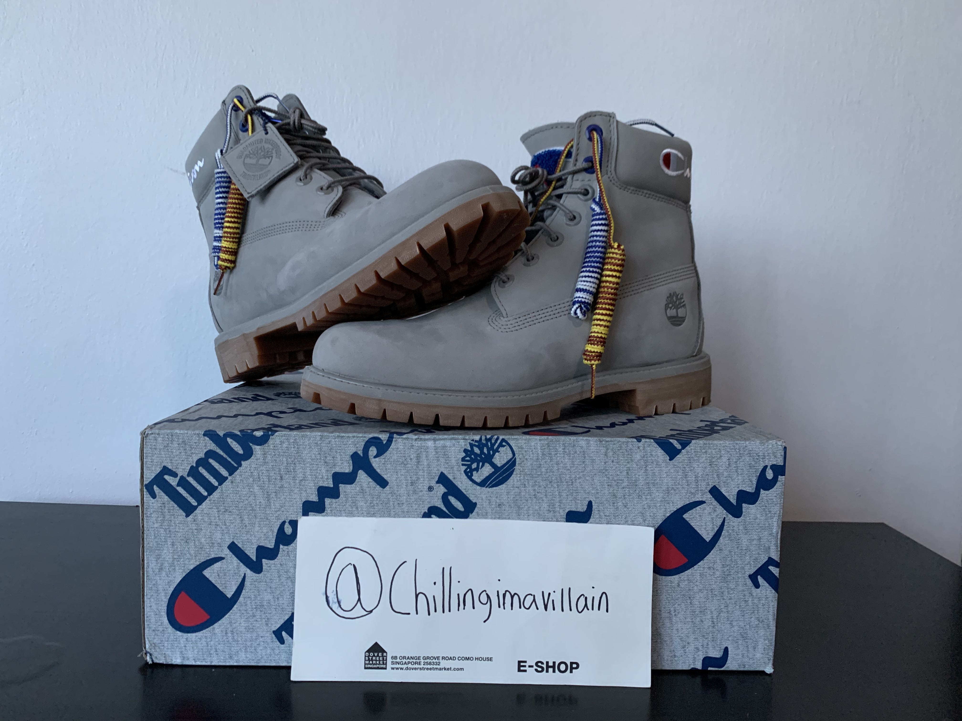 Champion x Timberland Premium 6 Inch Waterproof Boots Grey Nubuck ...