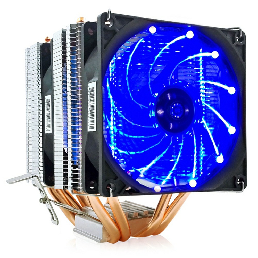 CoolMan CPU Dual Fan Blue LED Rings for AMD / INTEL, Computers & Tech ...