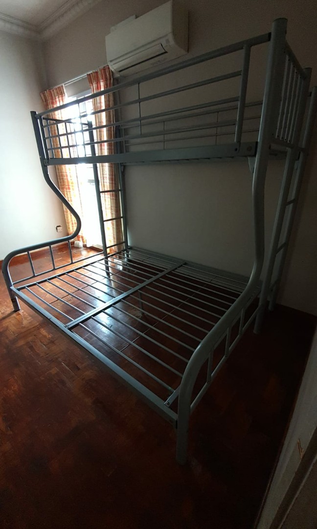 Double deck Bed Frame, Furniture & Home Living, Home Decor, Frames ...