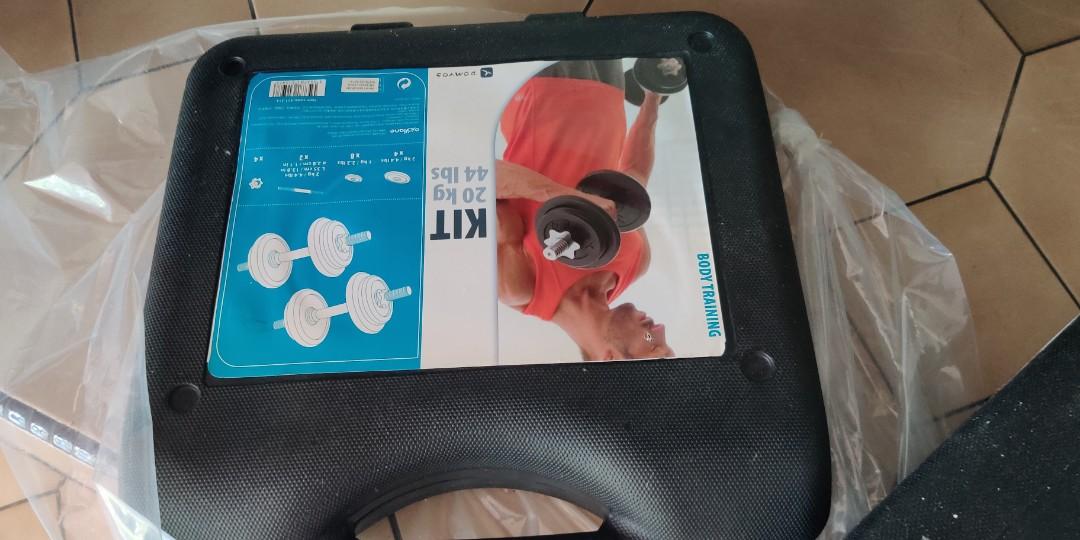 Dumbbell Set 20kg Domyos, Sports Equipment, Exercise & Fitness, Weights ...