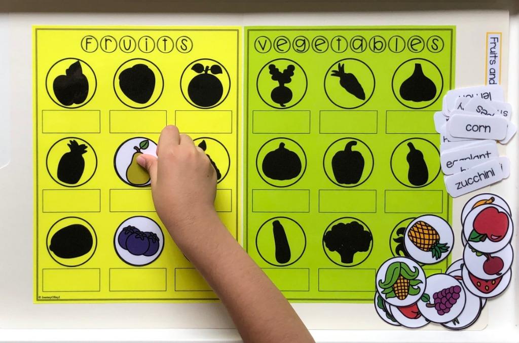 Fruits & Vegetables - Shadow Matching File Folder, Babies & Kids, Baby ...