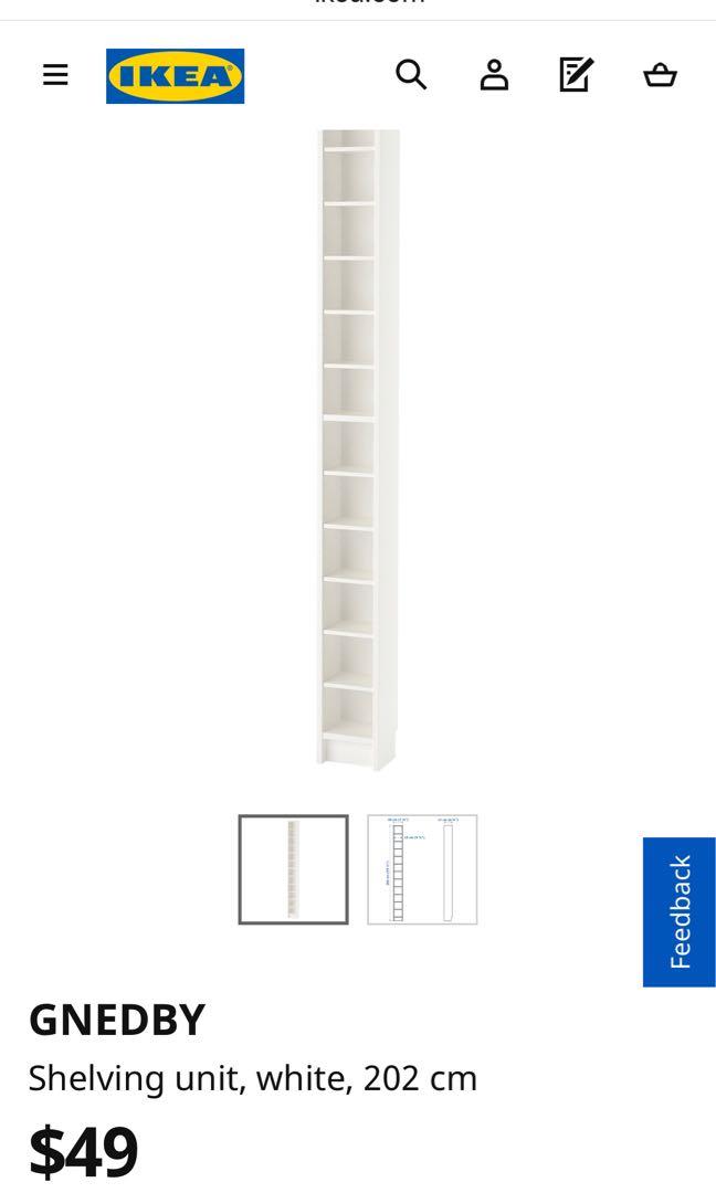 IKEA GNEDBY Shelving Unit CD Black color, Furniture & Home Living ...