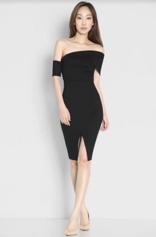 Lara J Premium Flavia Rafferty Black Dress Structured, Women's Fashion ...