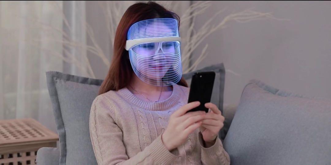 LED Lights Face Shield Mask, Health & Nutrition, Face Masks & Face ...