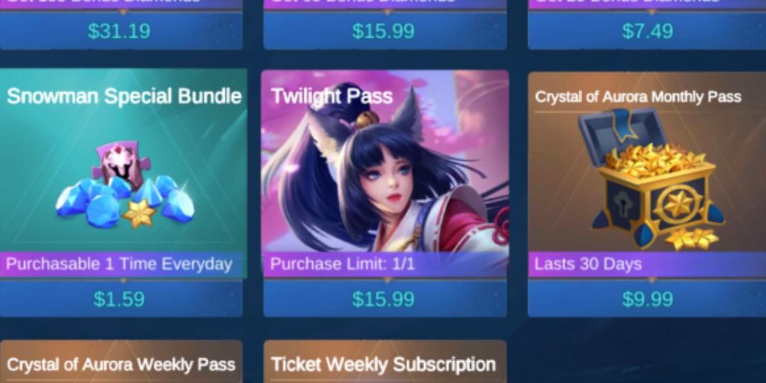 MOBILE LEGENDS TWILIGHT PASS, Video Gaming, Gaming Accessories, Game ...