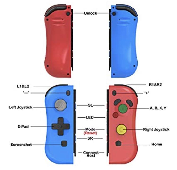New improved! Joy Con for Nintendo Switch, L/R Joy Pad, Switch Wireless ...