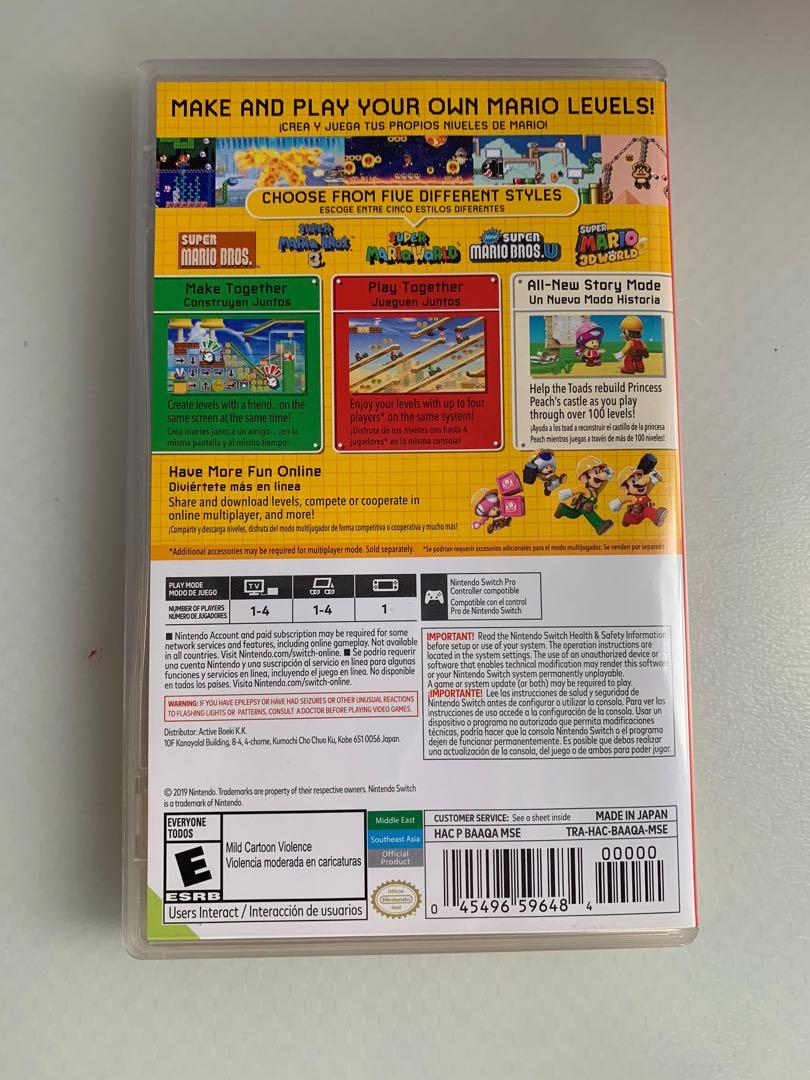 Nintendo Switch Super Mario Maker 2 Physical Copy, Video Gaming, Video ...