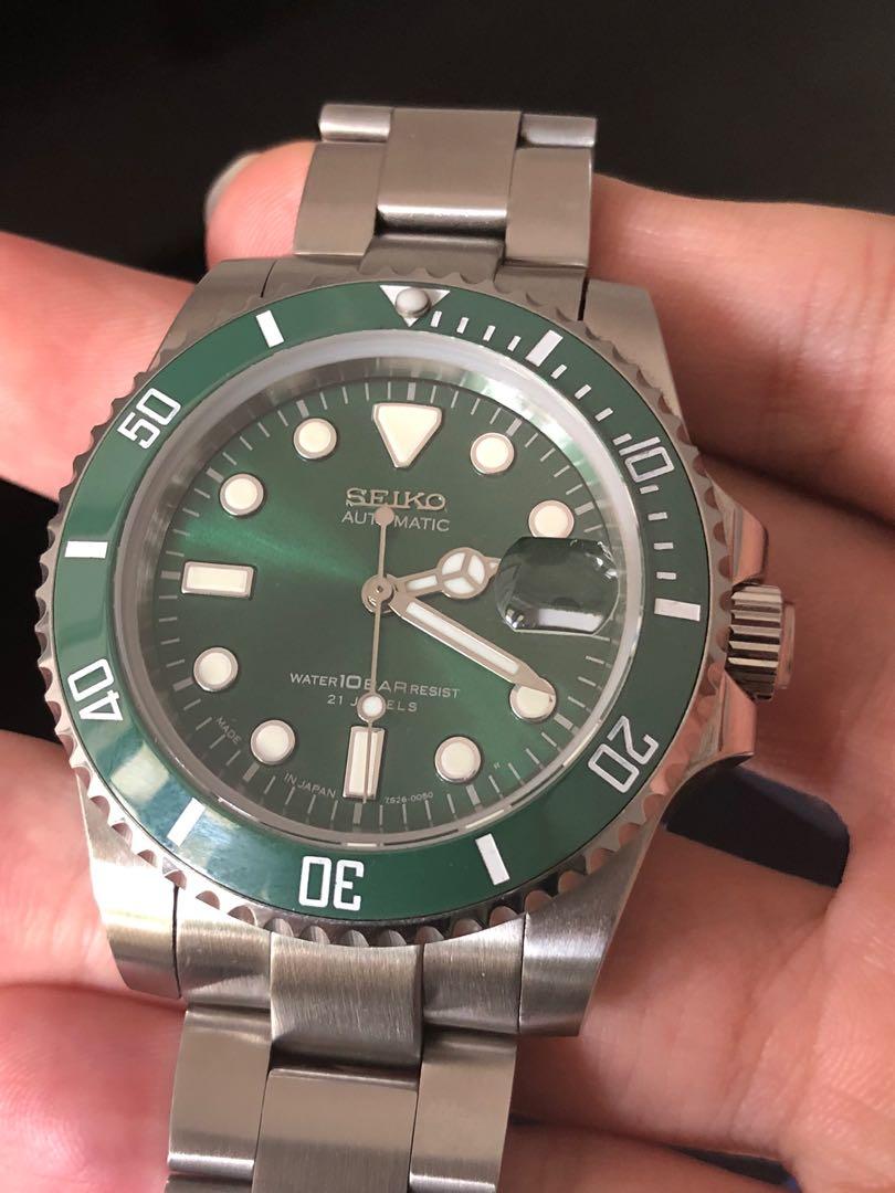 Seiko Mod Hulk Submariner, Men's Fashion, Watches & Accessories ...
