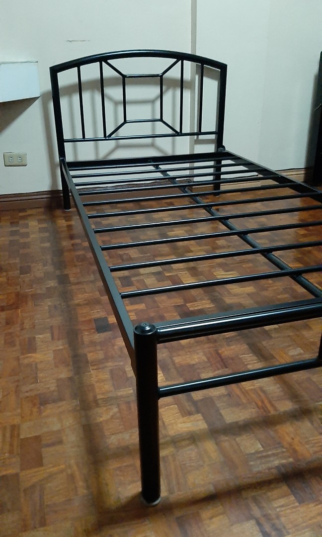 Steel bed frame- Single bed, Furniture & Home Living, Furniture, Bed ...