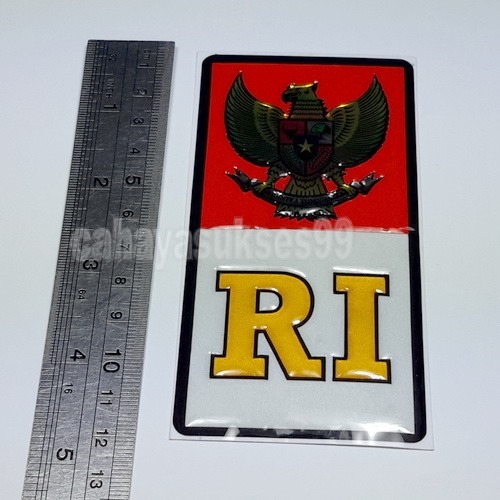 Stiker Motor Timbul Merah Putih Garuda RI Segi 4 Sticker Emblem Motor ...