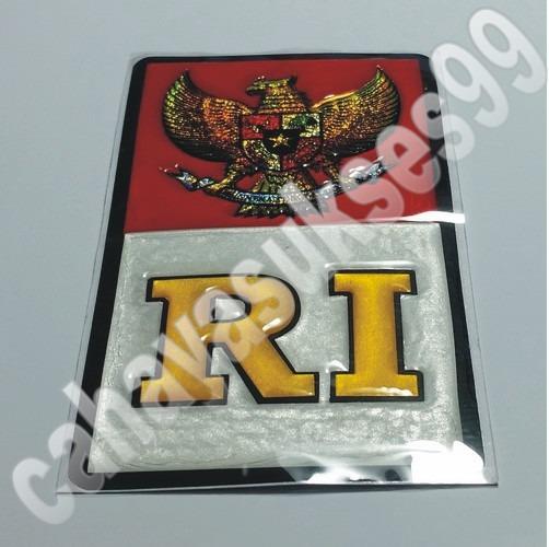 Stiker Motor Timbul Merah Putih Garuda RI Segi 4 Sticker Emblem Motor ...