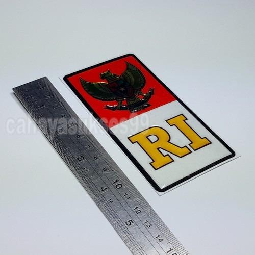 Stiker Motor Timbul Merah Putih Garuda RI Segi 4 Sticker Emblem Motor ...