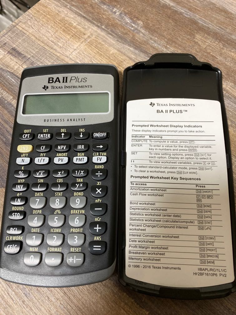 Texas Instruments BA II Plus Financial Calculator, Computers & Tech ...