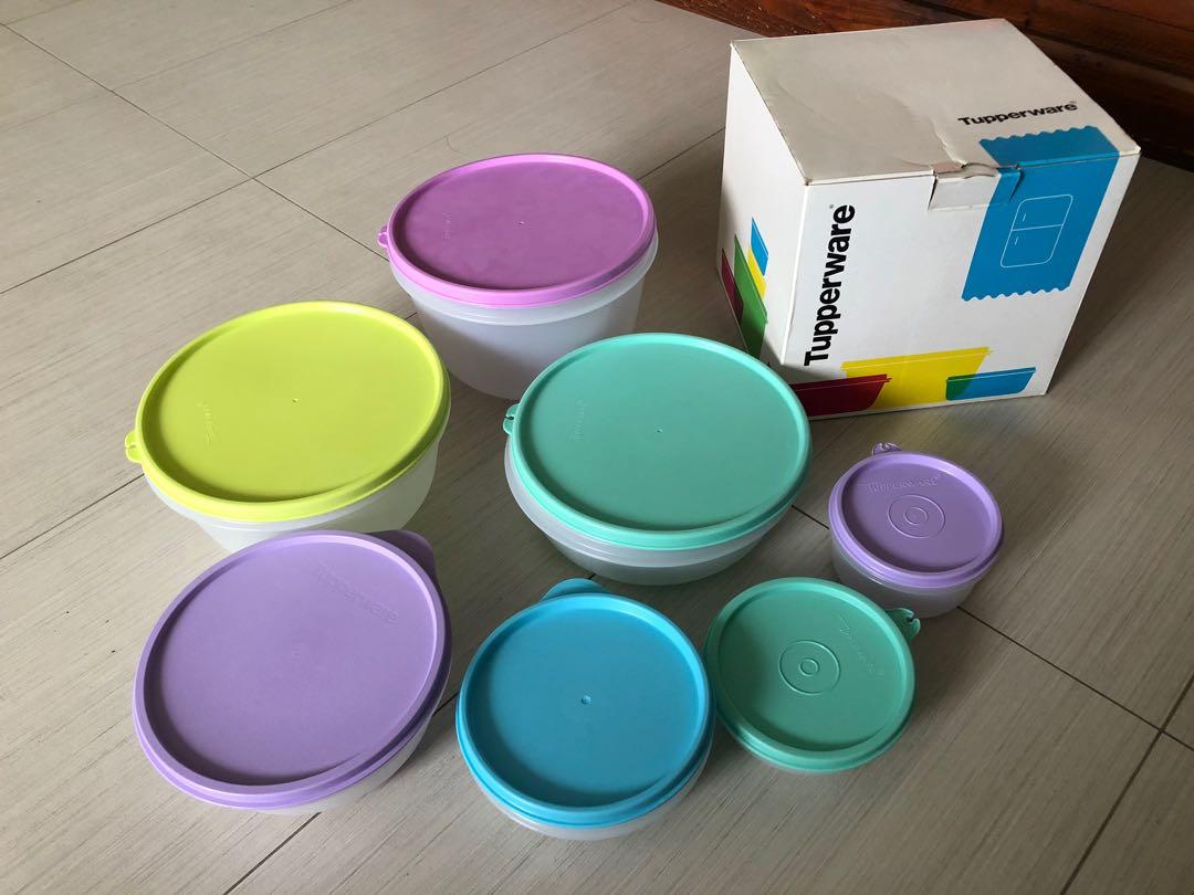 Tupperware Containers - pastel color 7 pcs set, Furniture & Home Living ...