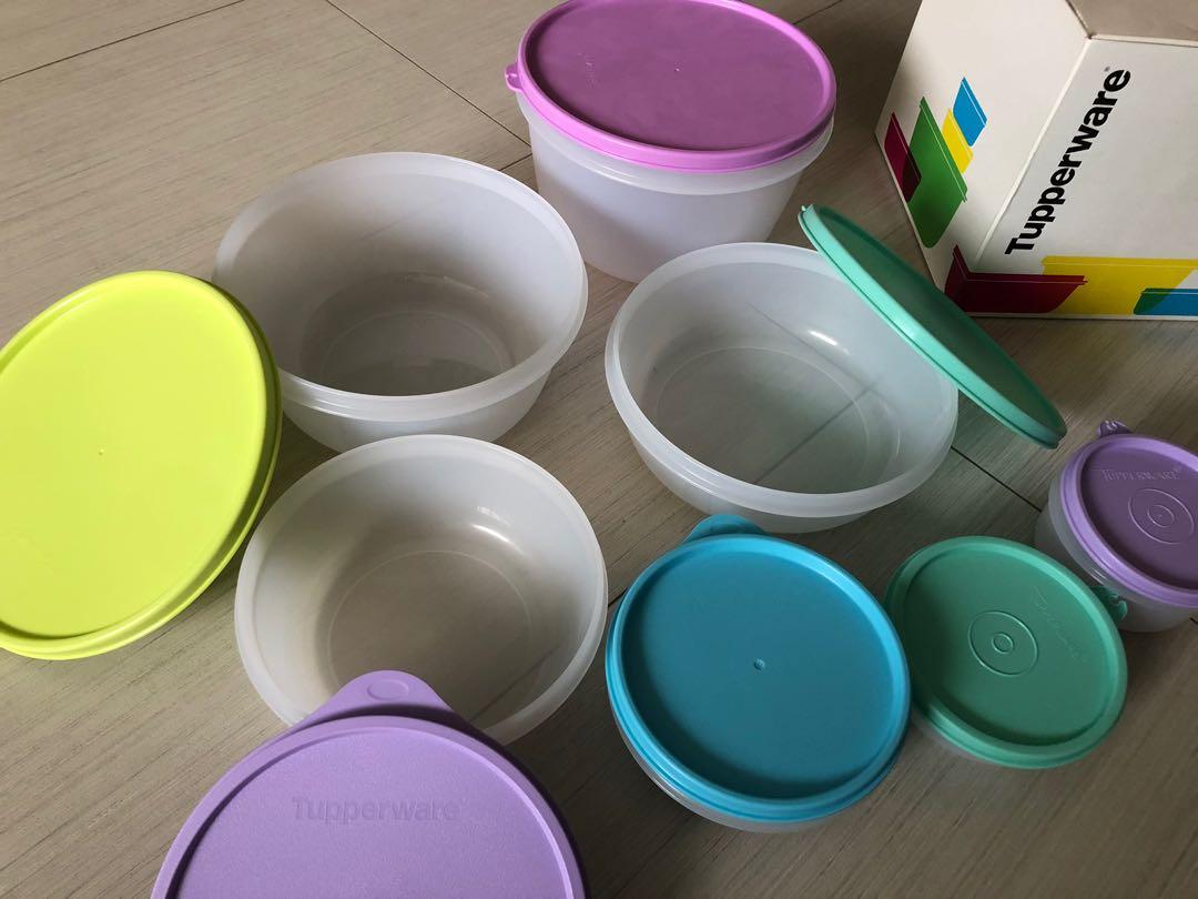 Tupperware Containers - pastel color 7 pcs set, Furniture & Home Living ...