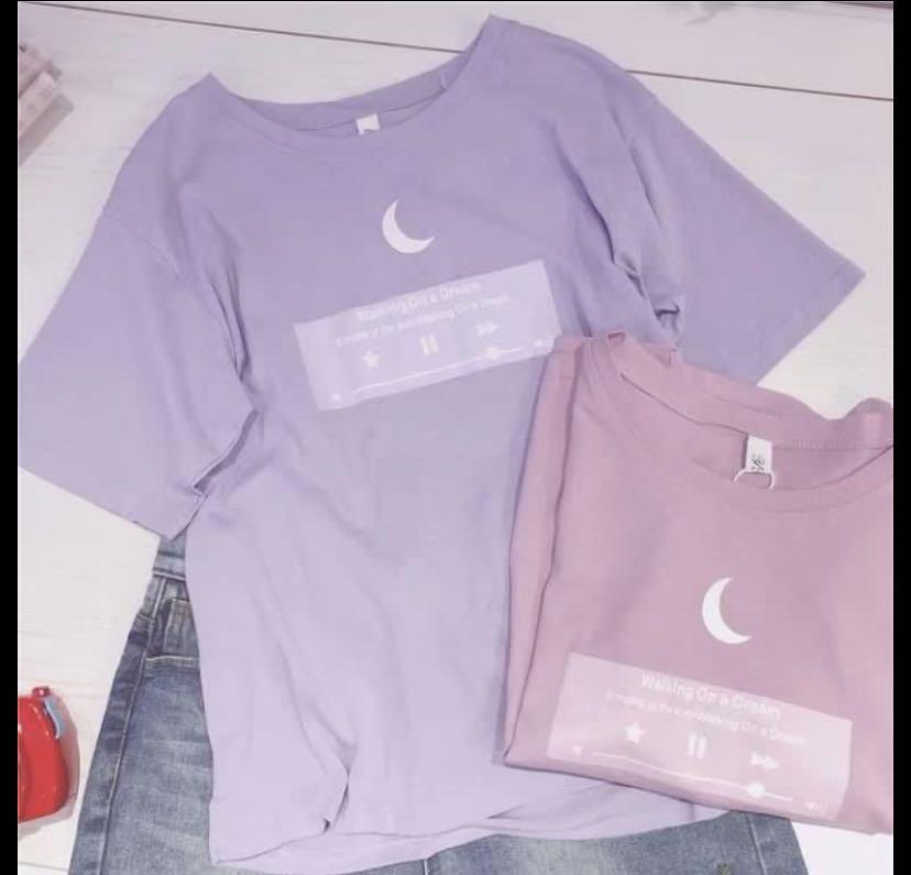 uzzlang Korean crescent moon top (lavender), Women's Fashion, Tops ...