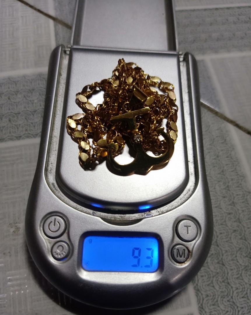 14k damascus necklace with diamond anchor pendant, Women's Fashion ...