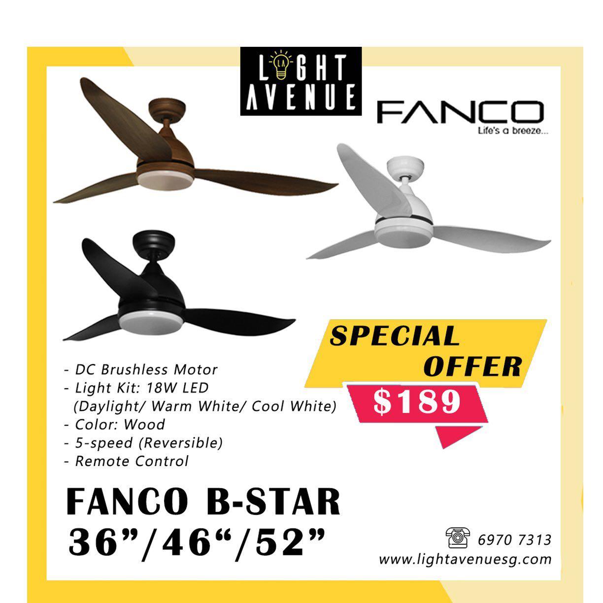 Fanco B-Star DC Ceiling Fan, Furniture & Home Living, Lighting & Fans ...