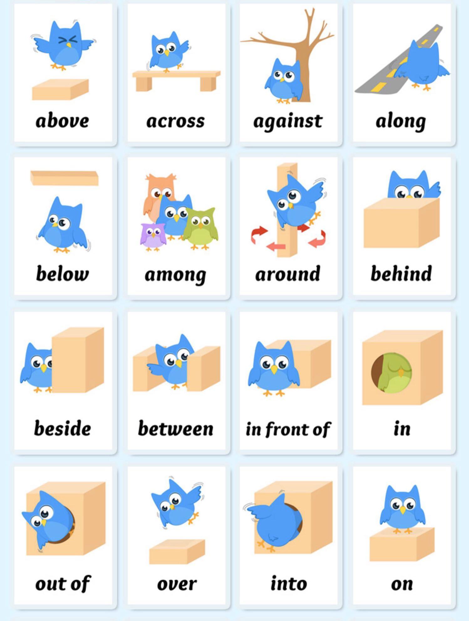 HANDY FLASH CARDS FOR KIDS - PREPOSITION, Hobbies & Toys, Books ...