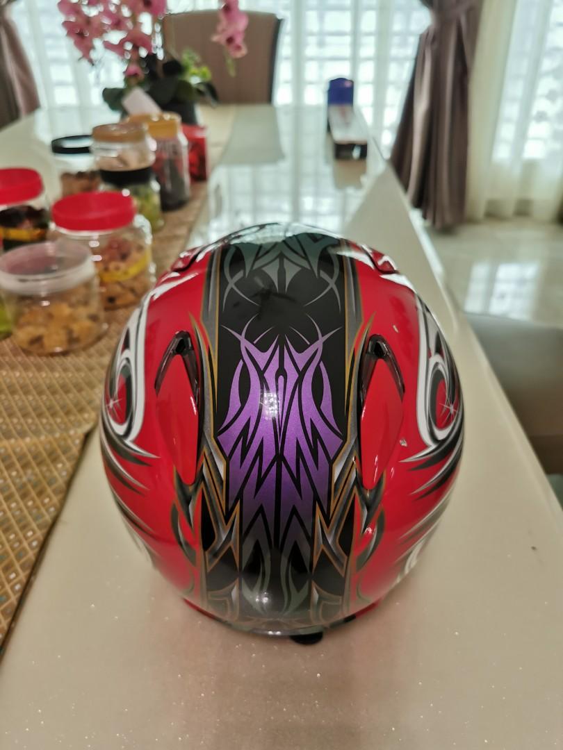 Helmet Shoei J-Stream polaris merah, Auto Accessories on Carousell