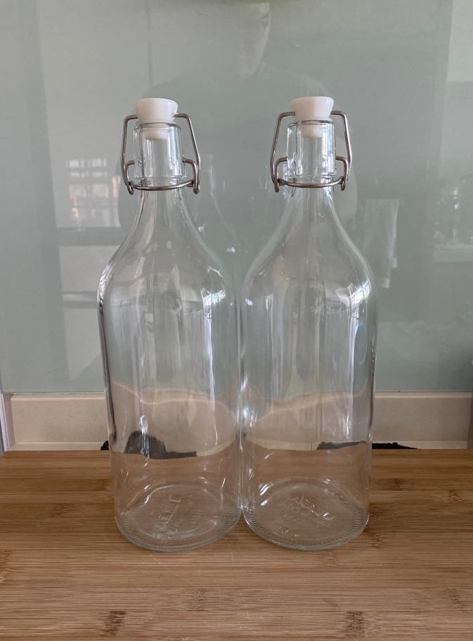 Ikea Korken 1L Glass Flip-Top Bottle, Furniture & Home Living ...