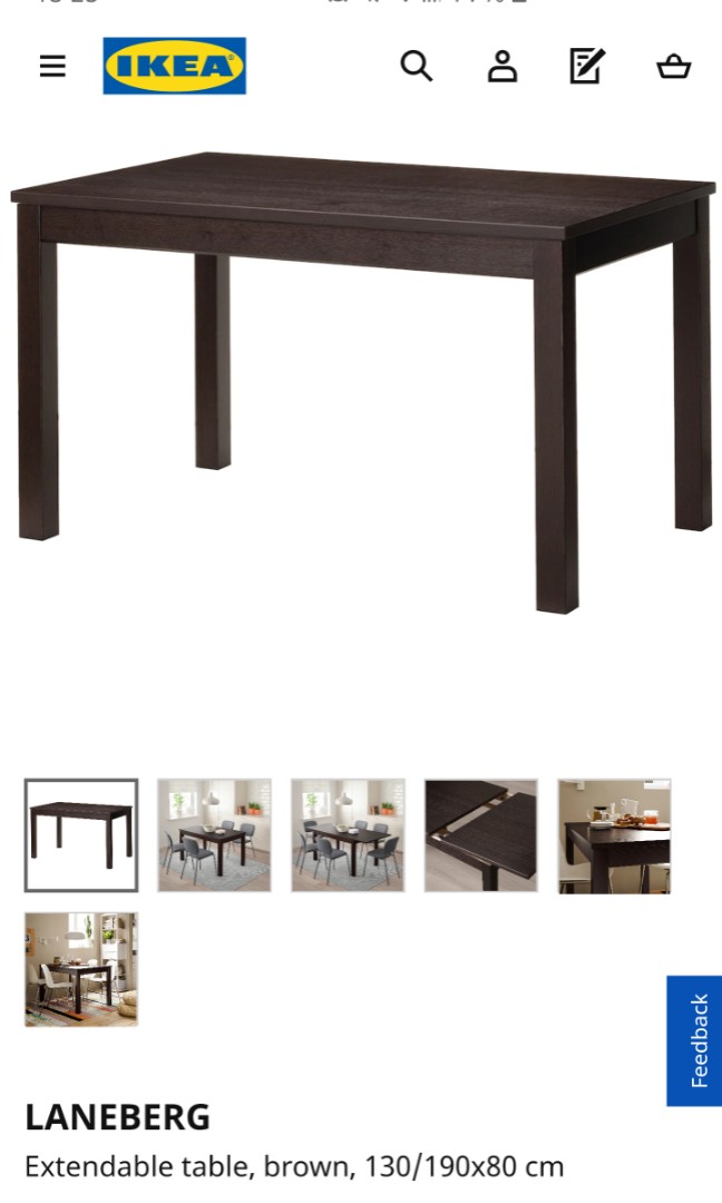 IKEA Laneberg extendable dining table, Furniture & Home Living ...