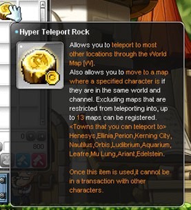 Maplestory 1 Hyper Teleport Rock (Permanent), Video Gaming, Gaming ...