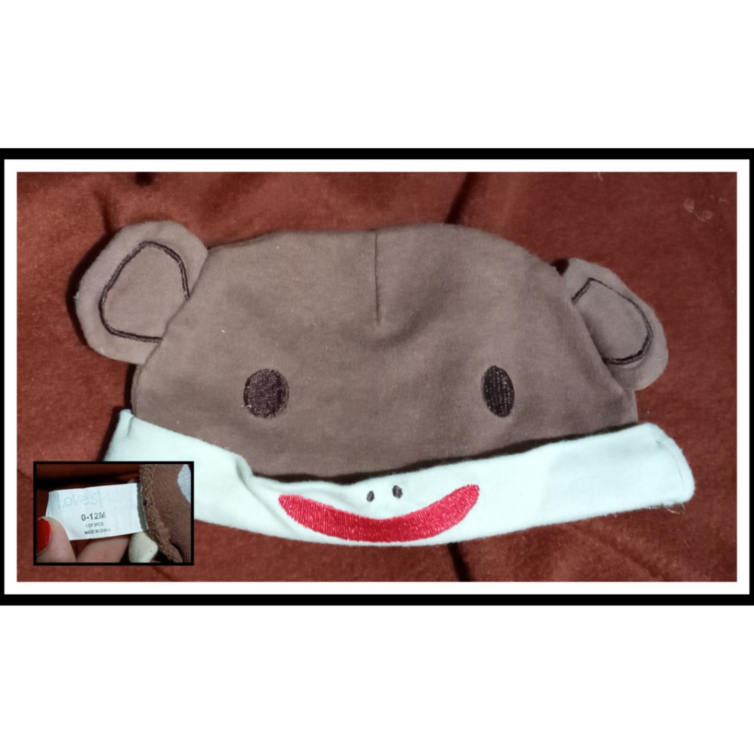 Monkey bonnet, Babies & Kids, Babies & Kids Fashion on Carousell