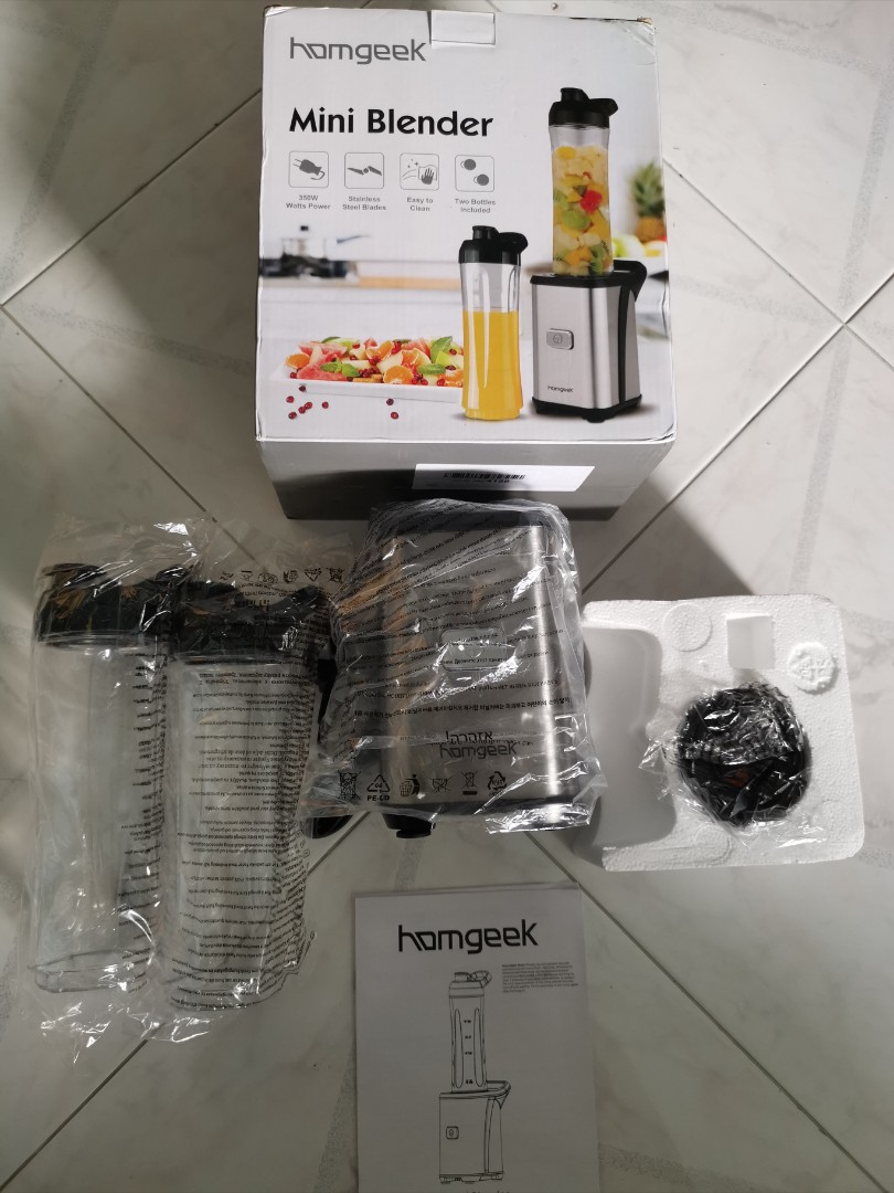 NEW HOMGEEK Mini Blender 350W with 2 Portable bottles, TV & Home ...