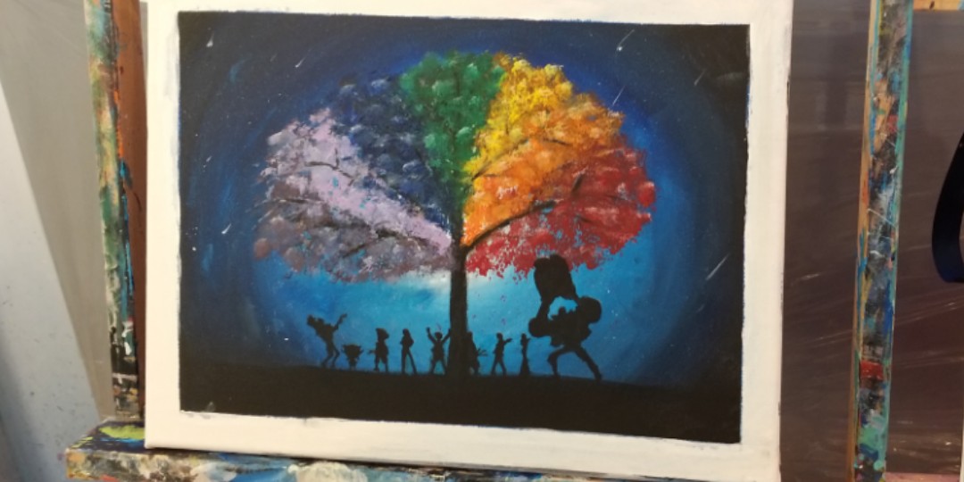 One piece abstract acrylic painting, Hobbies & Toys, Stationery & Craft ...