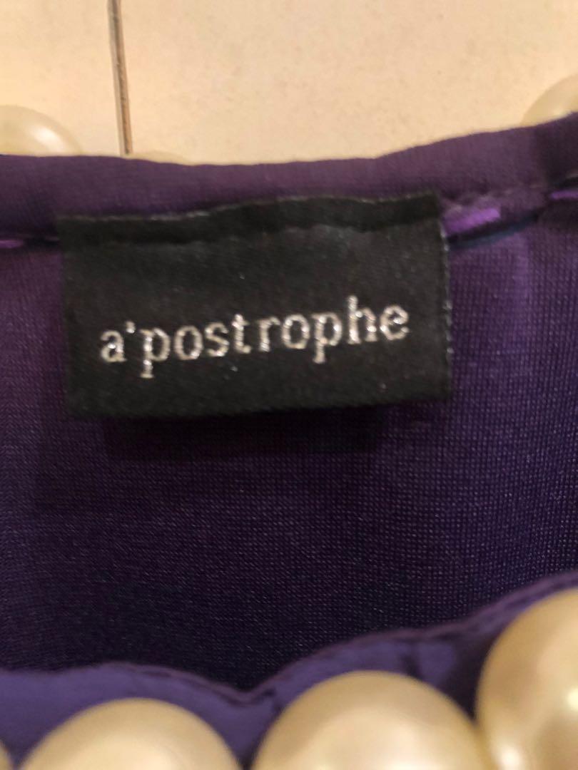 Purple Apostrophe Dress with Pearls, Women's Fashion, Dresses & Sets ...