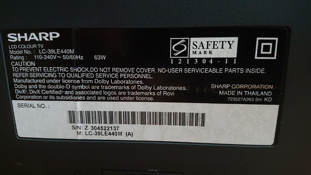 Sharp Aquos TV Remote for Sharp TV LC-19LE320E LC19LE320E LC22LE320E LC26LE320E LC32LE320E LC ...