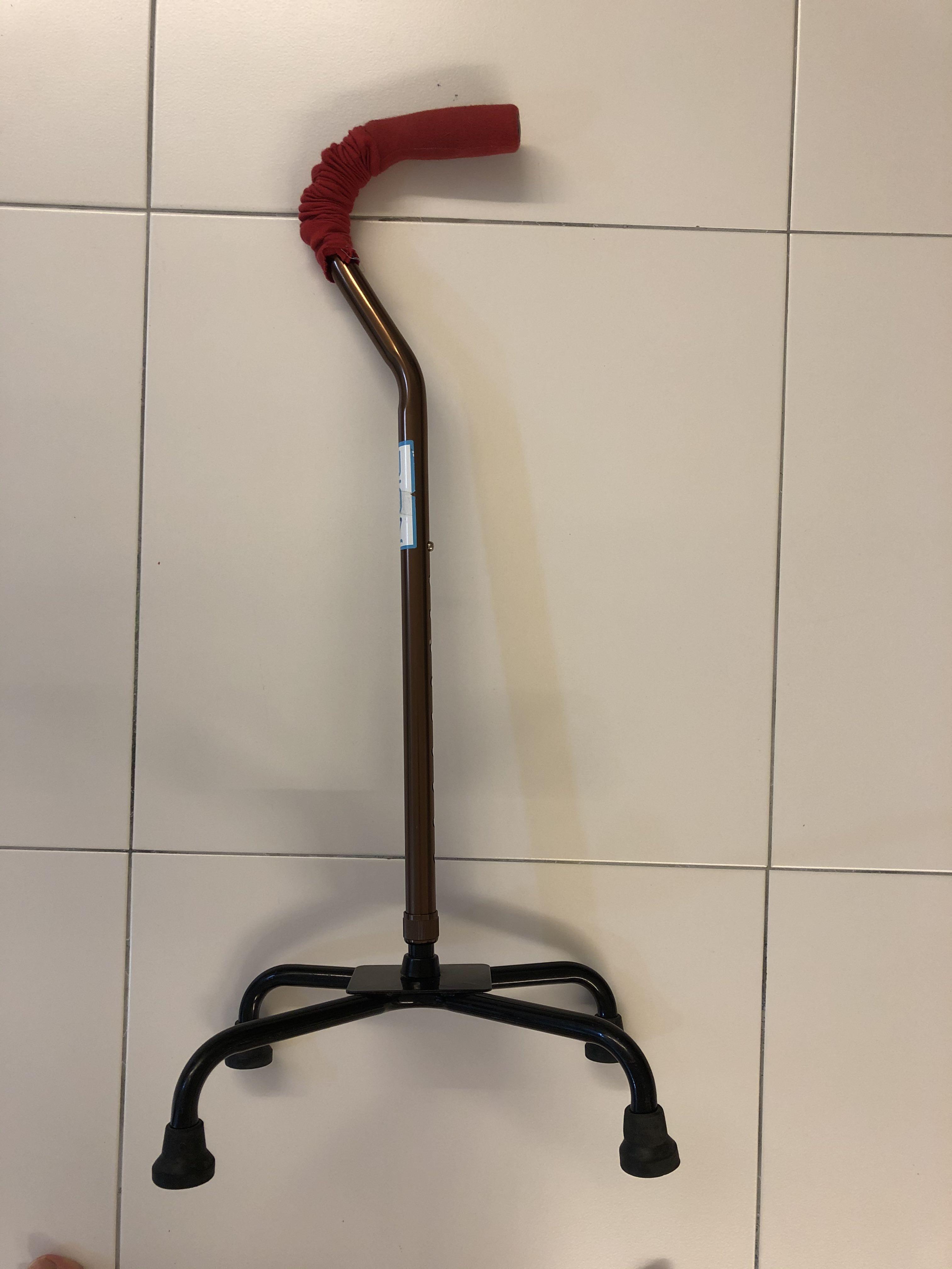 Red, Walking stick/ cane, BION, Quad Cane, Broad Base, Health ...