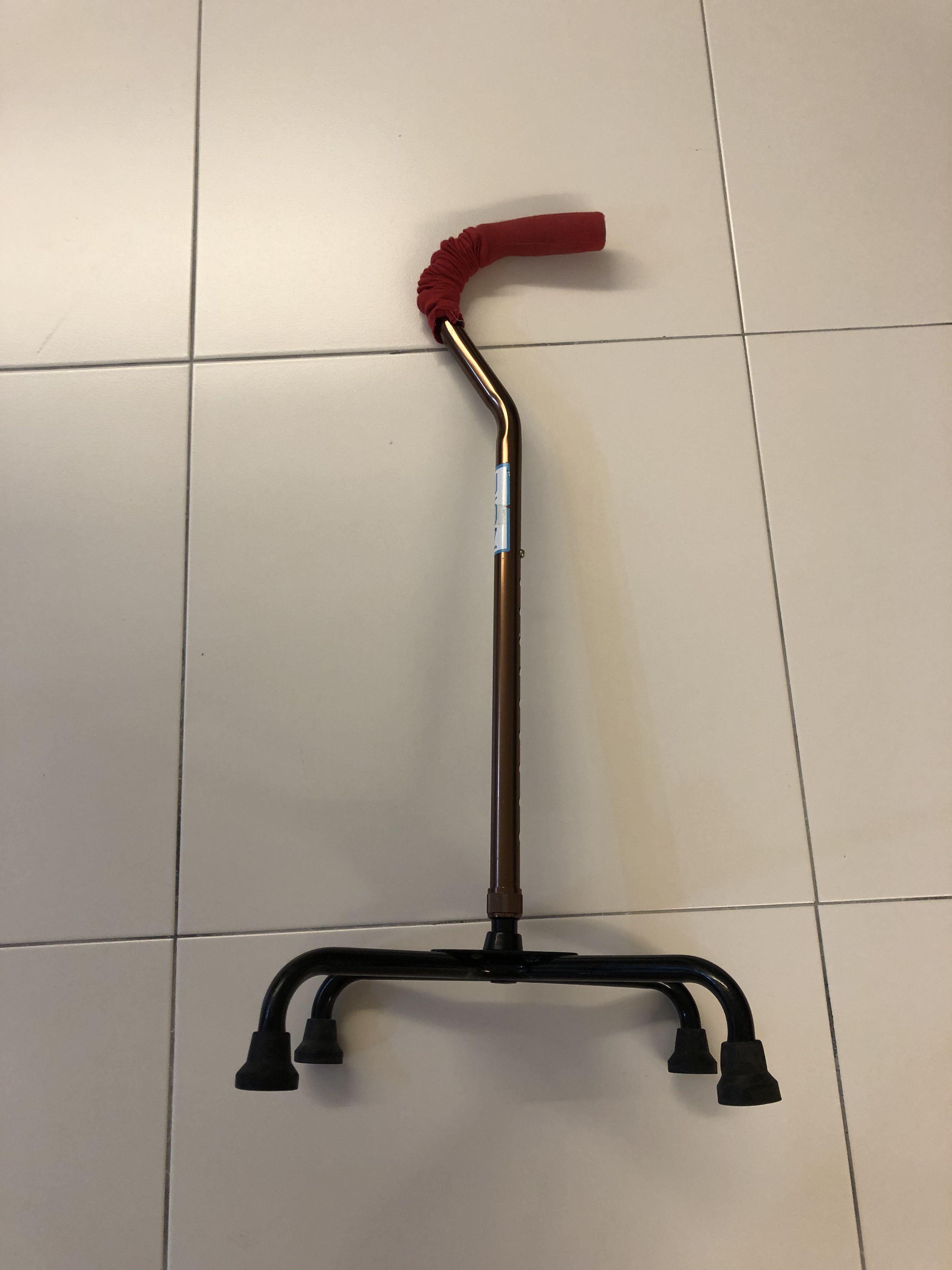 Red, Walking stick/ cane, BION, Quad Cane, Broad Base, Health ...