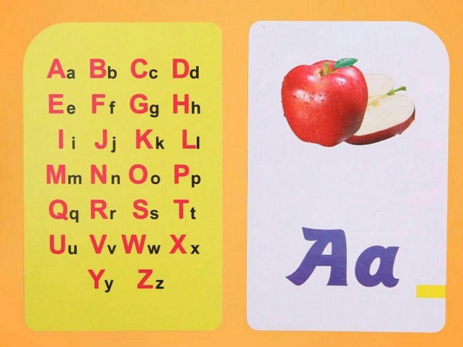 Alphabet Flash Cards Alphabets A to Z Letters Pictures Words Spell ...