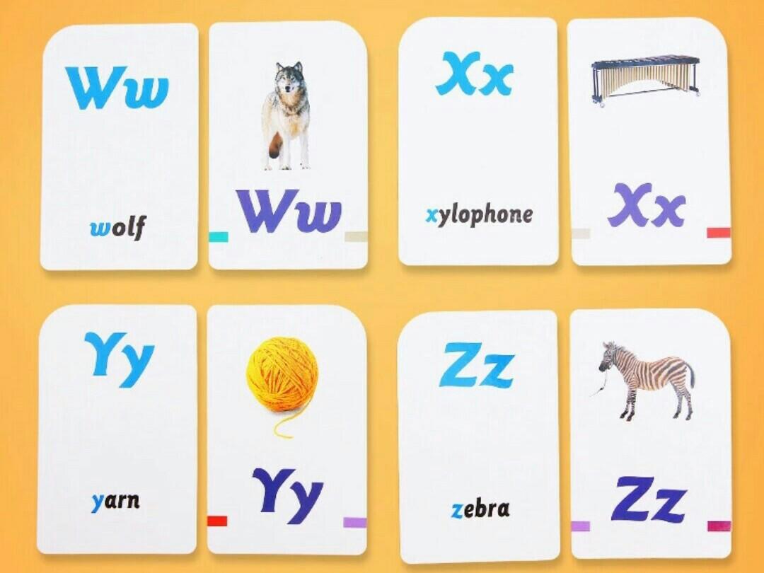 Alphabet Flash Cards Alphabets A to Z Letters Pictures Words Spell ...