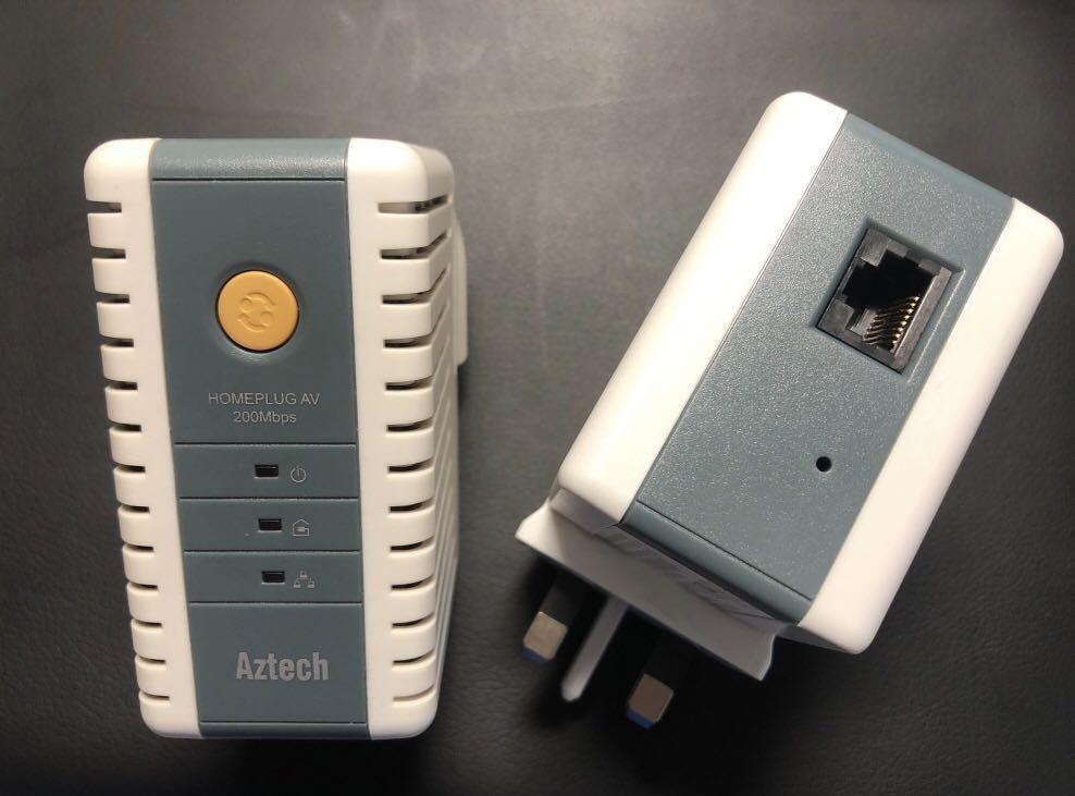 Aztech Homeplug AV ethernet adaptor 200Mbps Model: HL109E(UK ...