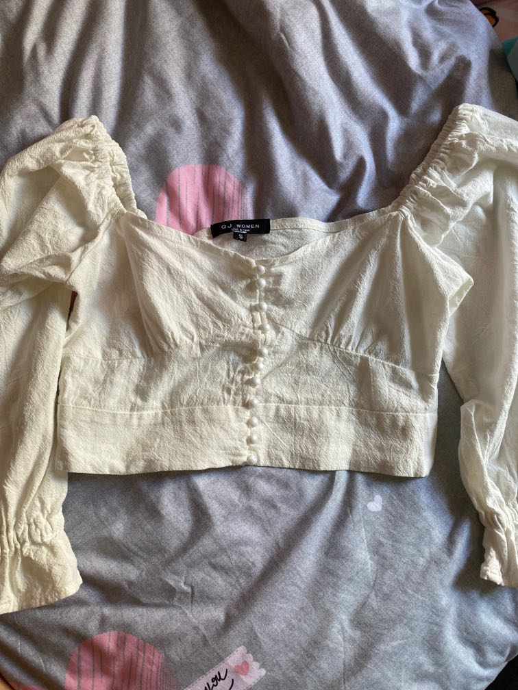 Cream Crop Top, Women's Fashion, Clothes, Tops on Carousell