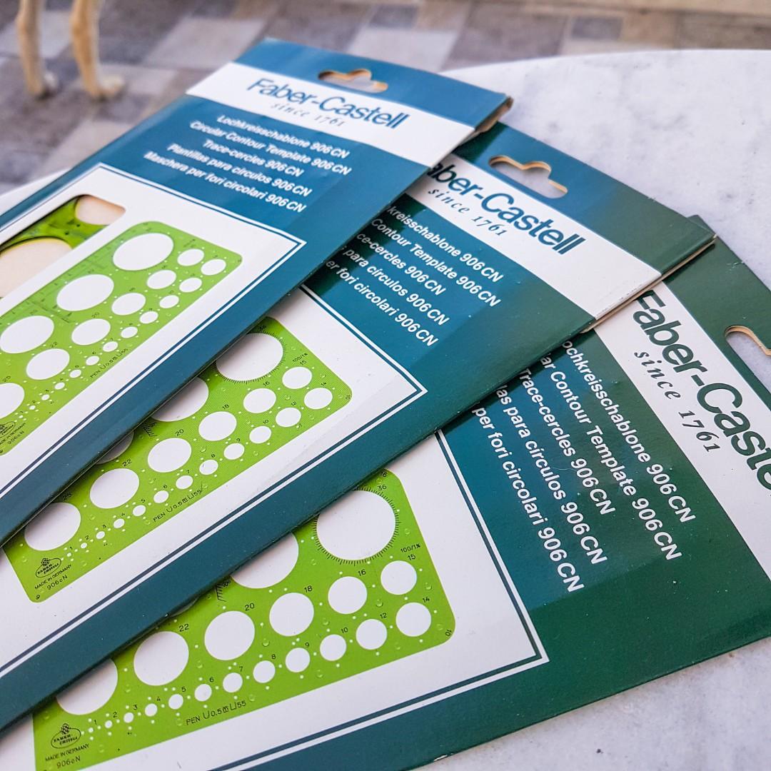 Faber castell circular template ruler / drafting ruler, Hobbies & Toys ...