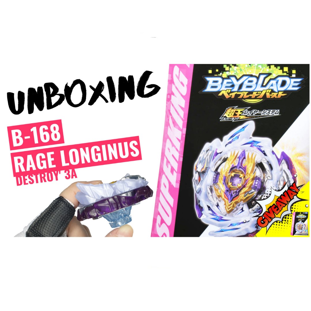 FREE! Giveaway [20-V3-002] B168 RAGE LONGINUS/Takara Tomy Beyblade ...