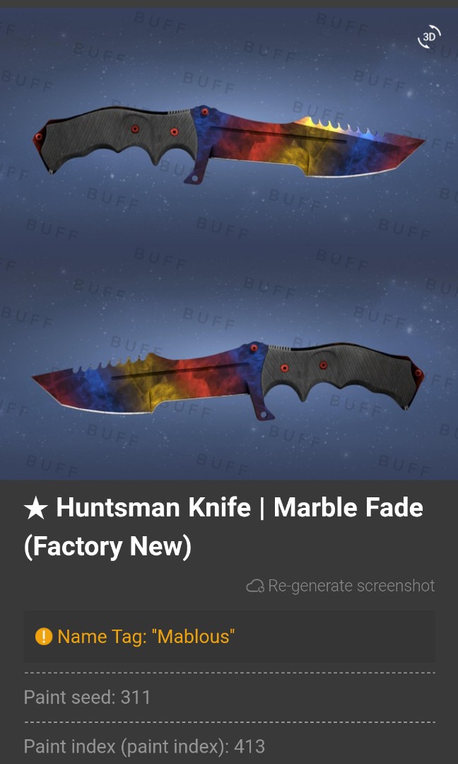 Huntsman Marble Fade FN, Toys & Games, Video Gaming, In-Game Products ...