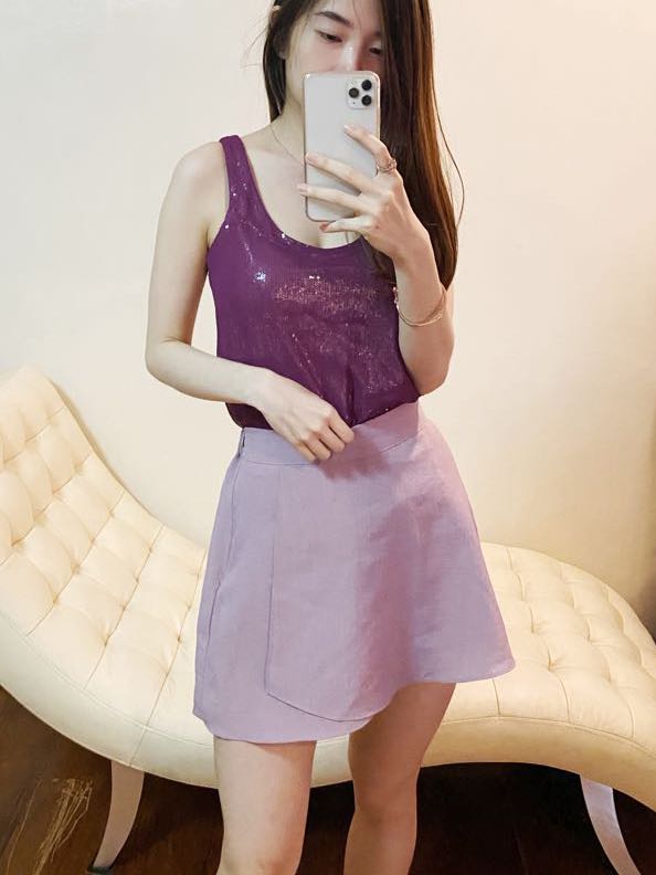 Korean terno (purple) skirt from korea, Women's Fashion, Bottoms ...