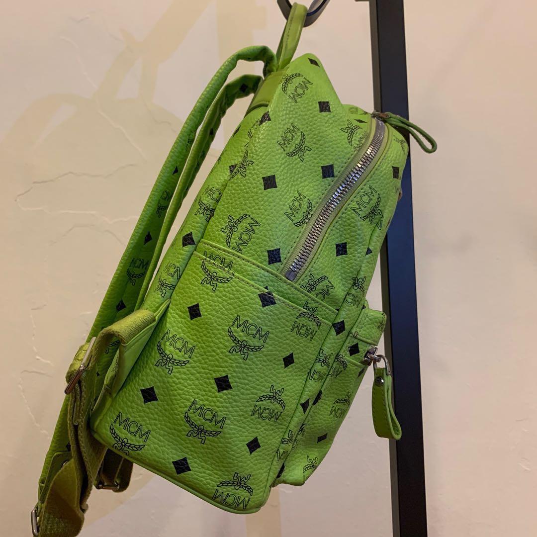 MCM Backpack (Authentic) - Lime Green, 4-Studded, Luxury, Bags ...