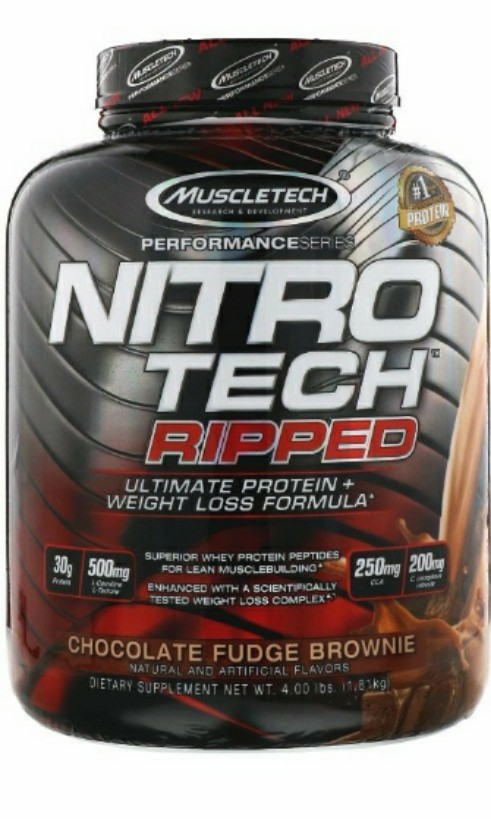 Muscletech, Nitro Tech Ripped, Ultimate Protein + Weight Loss Formula ...