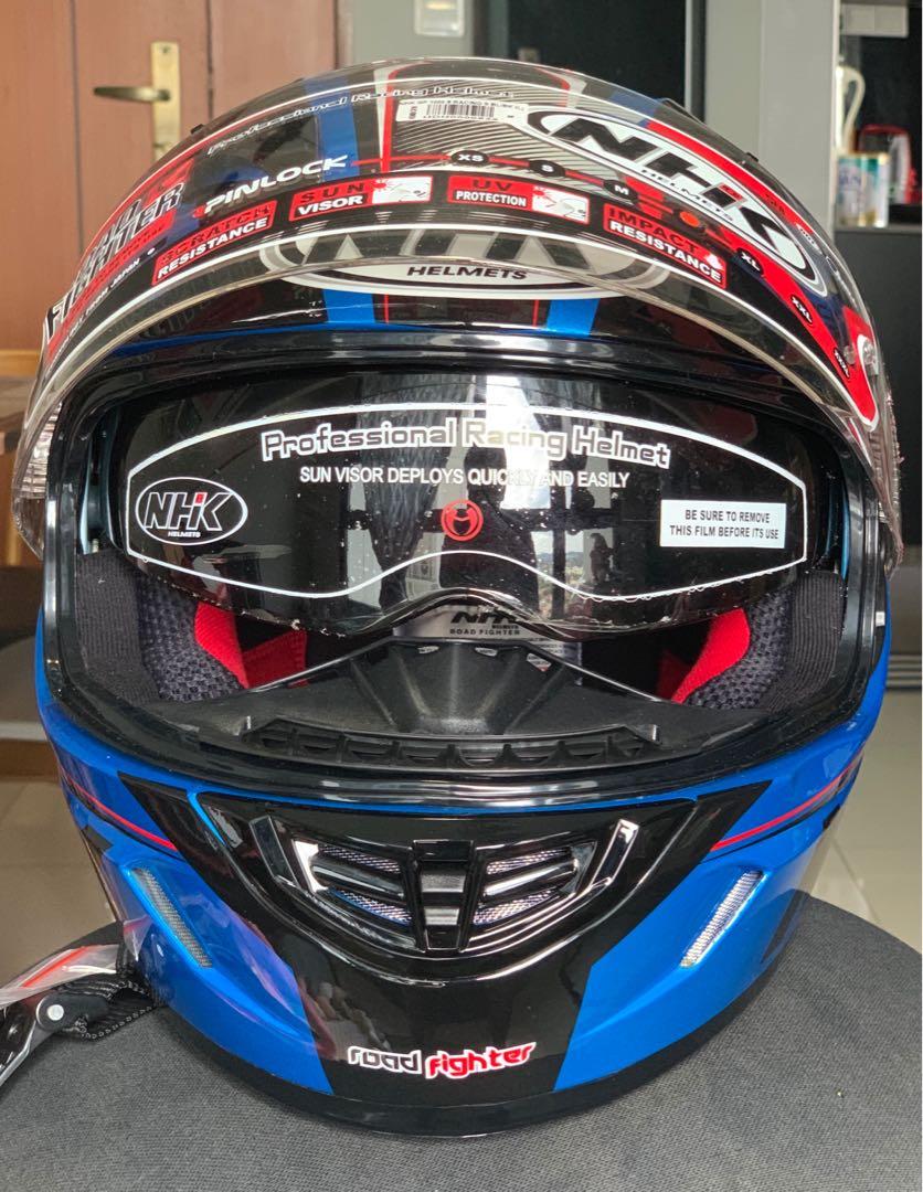 NHK Road Fighter Fullface Helmet (Royal Blue), Motorcycles, Motorcycle ...